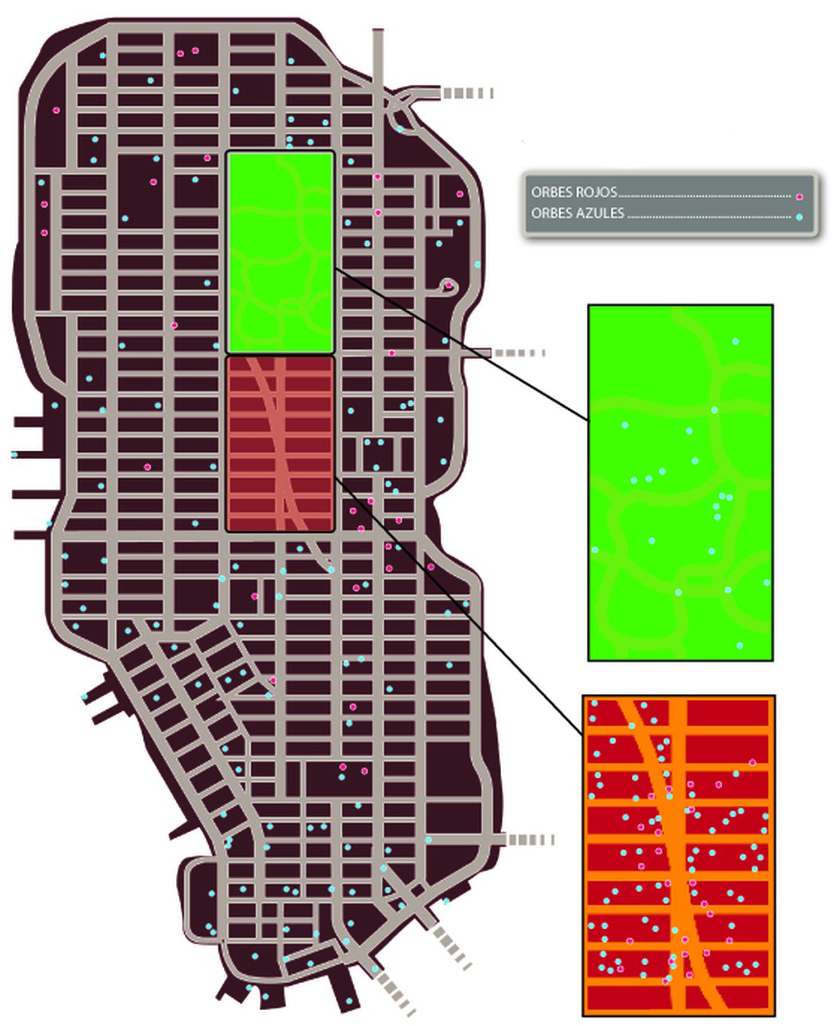 Prototype - Mapa de localización de los Orbes