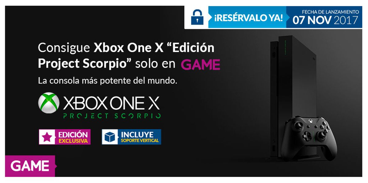 Xbox One X Edición Project Scorpio exclusiva de GAME