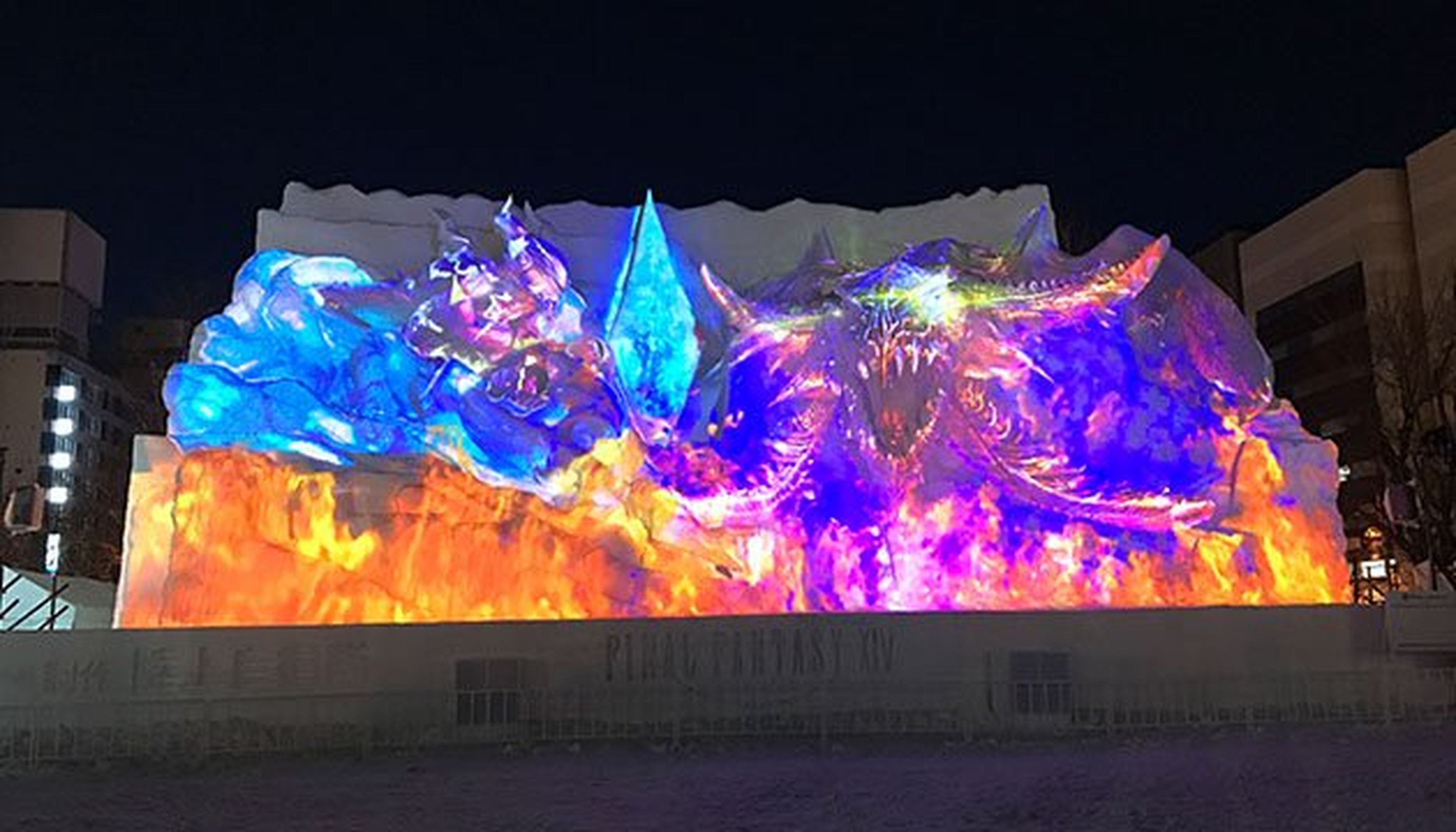 Impresionante escultura de nieve de Final Fantasy XIV: Online