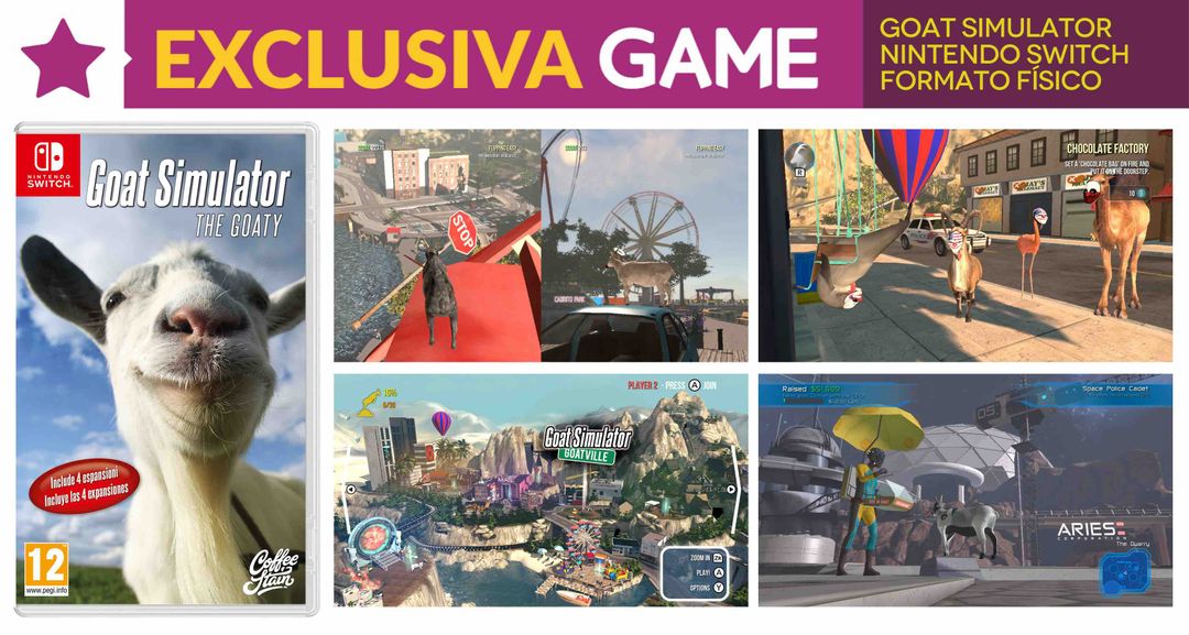 Consigue Goat Simulator para Nintendo Switch en formato físico en GAME