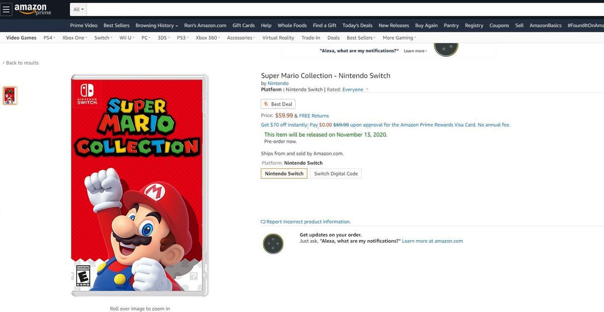 Super Mario Collection aparece brevemente en Amazon, ¿anuncio de los ...