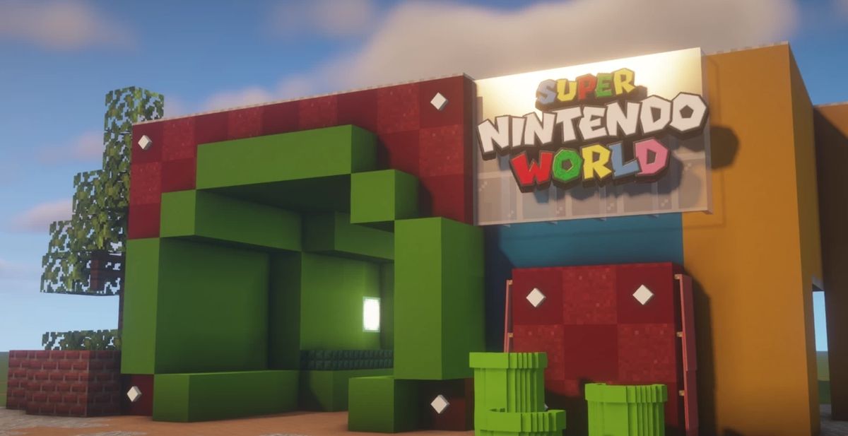 Recrean Super Nintendo World a escala 1:1 en Minecraft para visitarlo ...