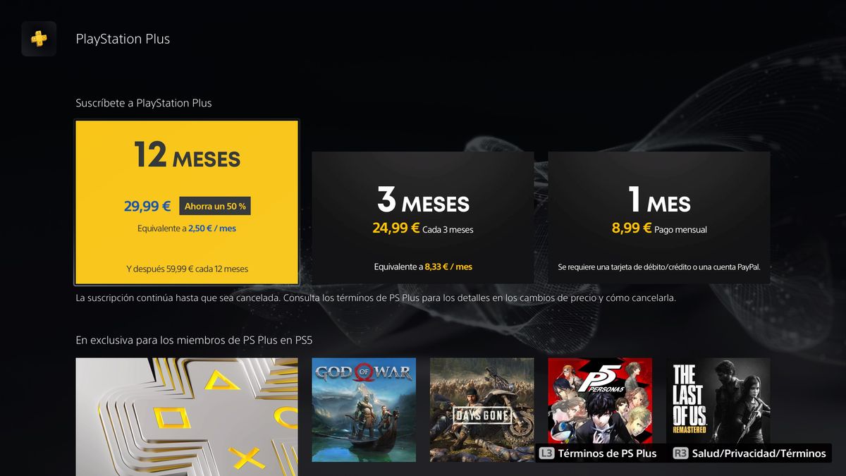 La suscripción de 12 meses de PlayStation Plus en oferta con un 50% de descuento por tiempo ...