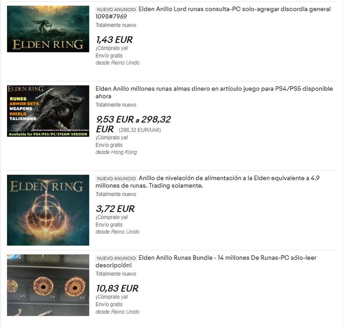 El negocio de las runas de Elden Ring en eBay: así comercia la gente en ...