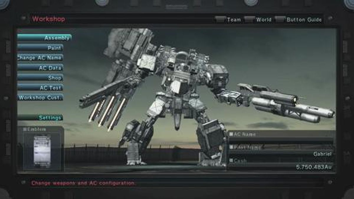 Prepara tu mecha en Armored Core V
