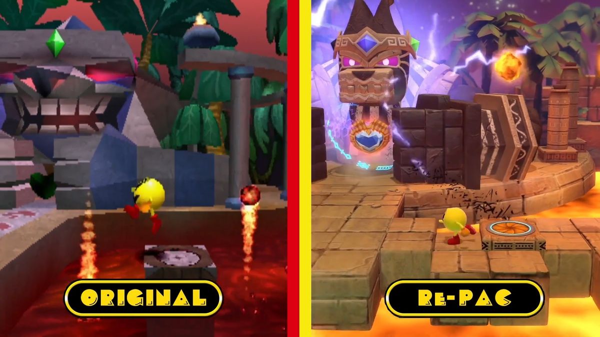 Comparativa de gráficos Pac-Man World Re-Pac, el original de 1999 ...