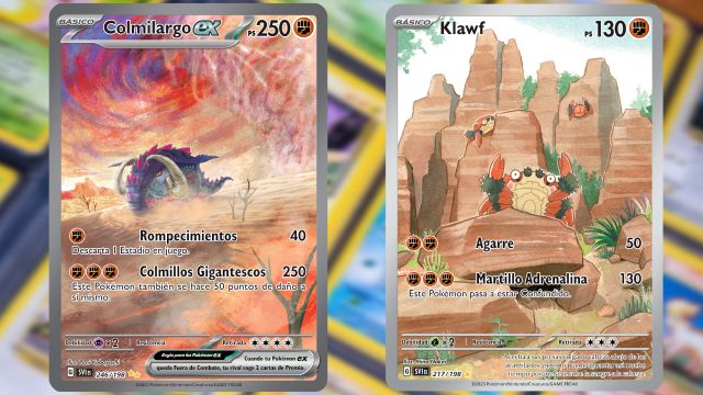 Revelamos en exclusiva dos nuevas cartas de la expansión Escarlata y Púrpura de JCC de Pokémon