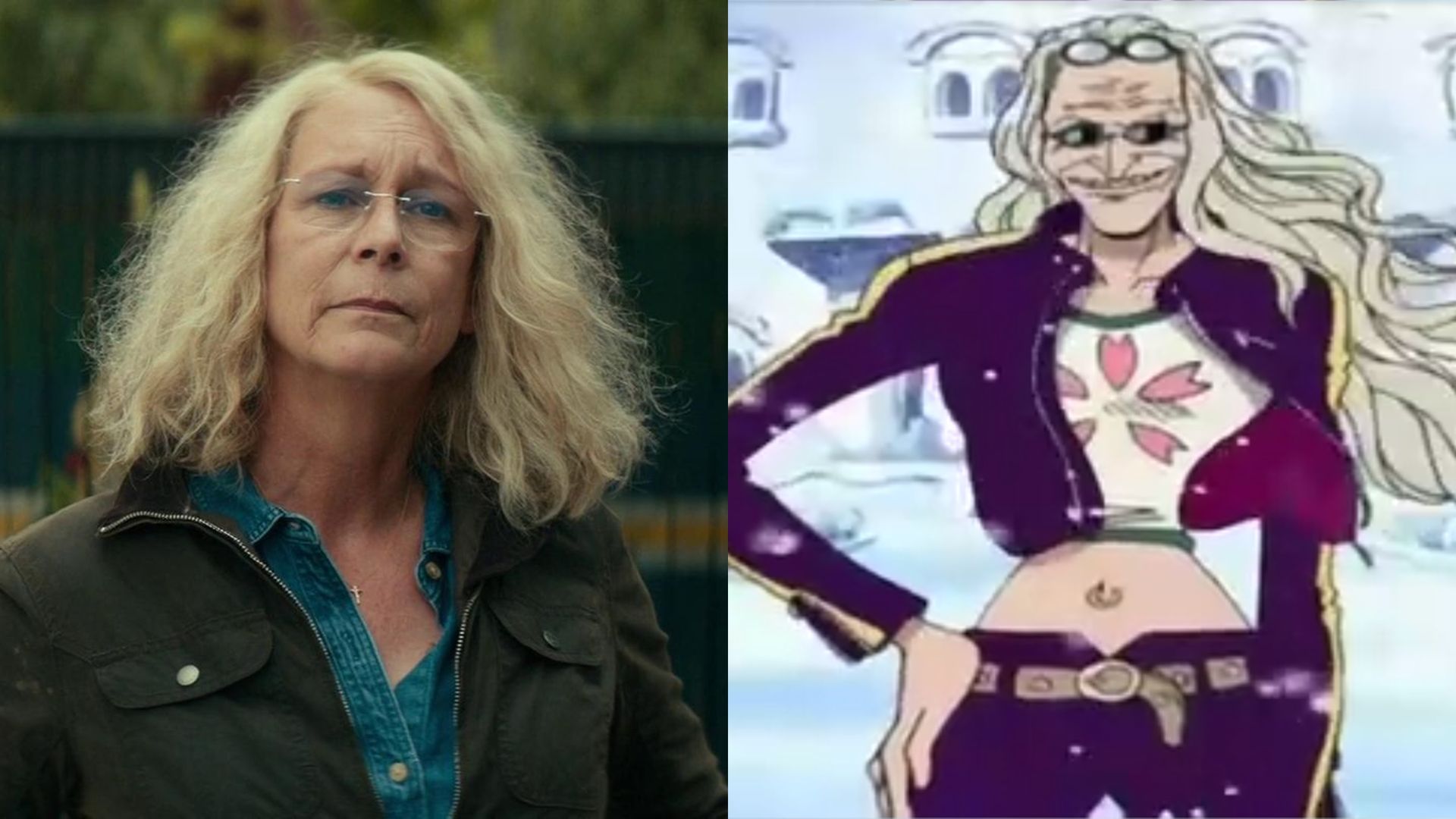 Jamie Lee Curtis es la Kureha perfecta en One Piece y este fanart del gran Bosslogic lo demuestra