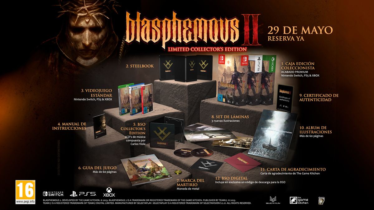 Selecta Play confirma la fecha de lanzamiento de la edición coleccionista de Blasphemous 2 en ...