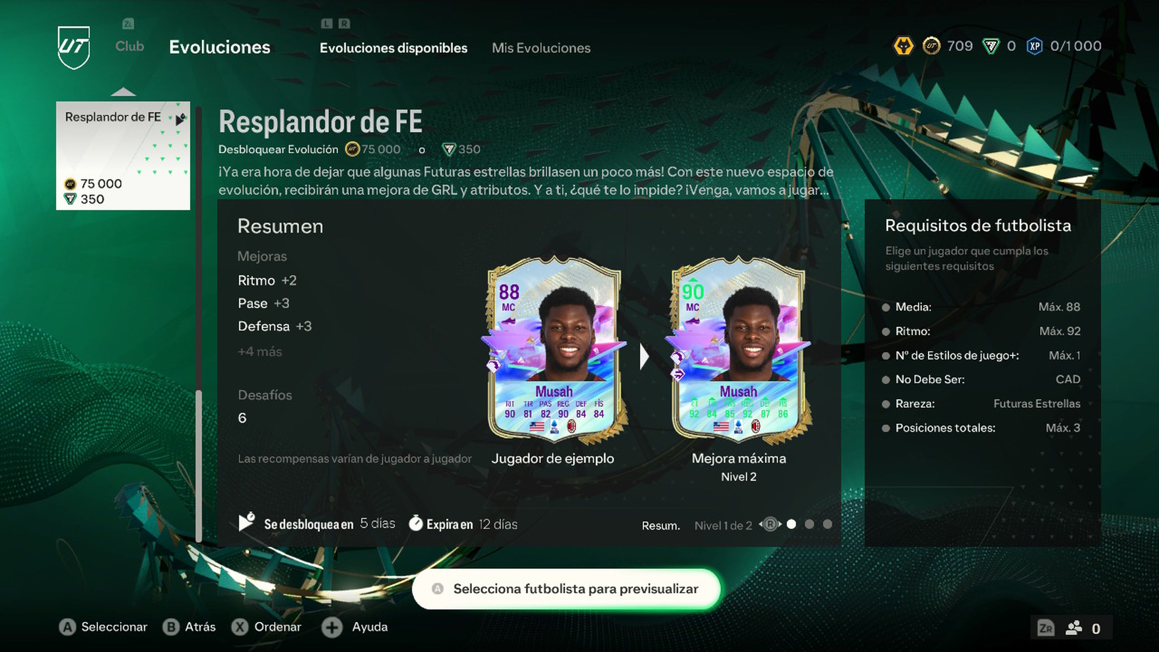 EA FC 24 Evolución Resplandor de Futuras Estrellas: requisitos ...