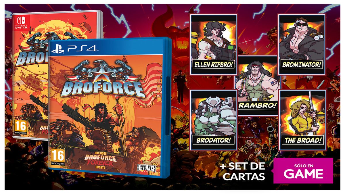 Reserva ya Broforce en GAME para conseguir un set de cartas de regalo y ...