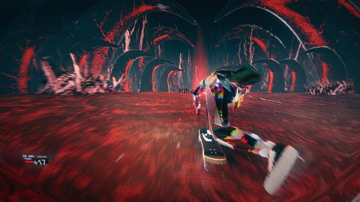 En este juego eres un demonio de cristal que patina por el infierno ...