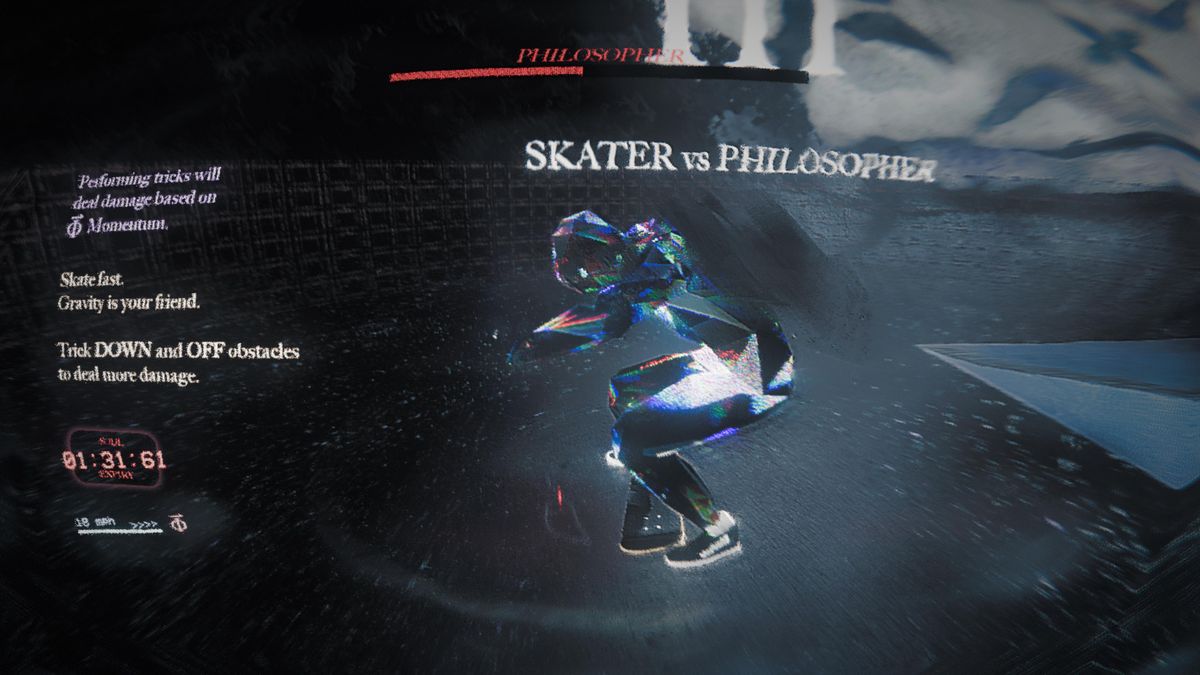 En este juego eres un demonio de cristal que patina por el infierno ...