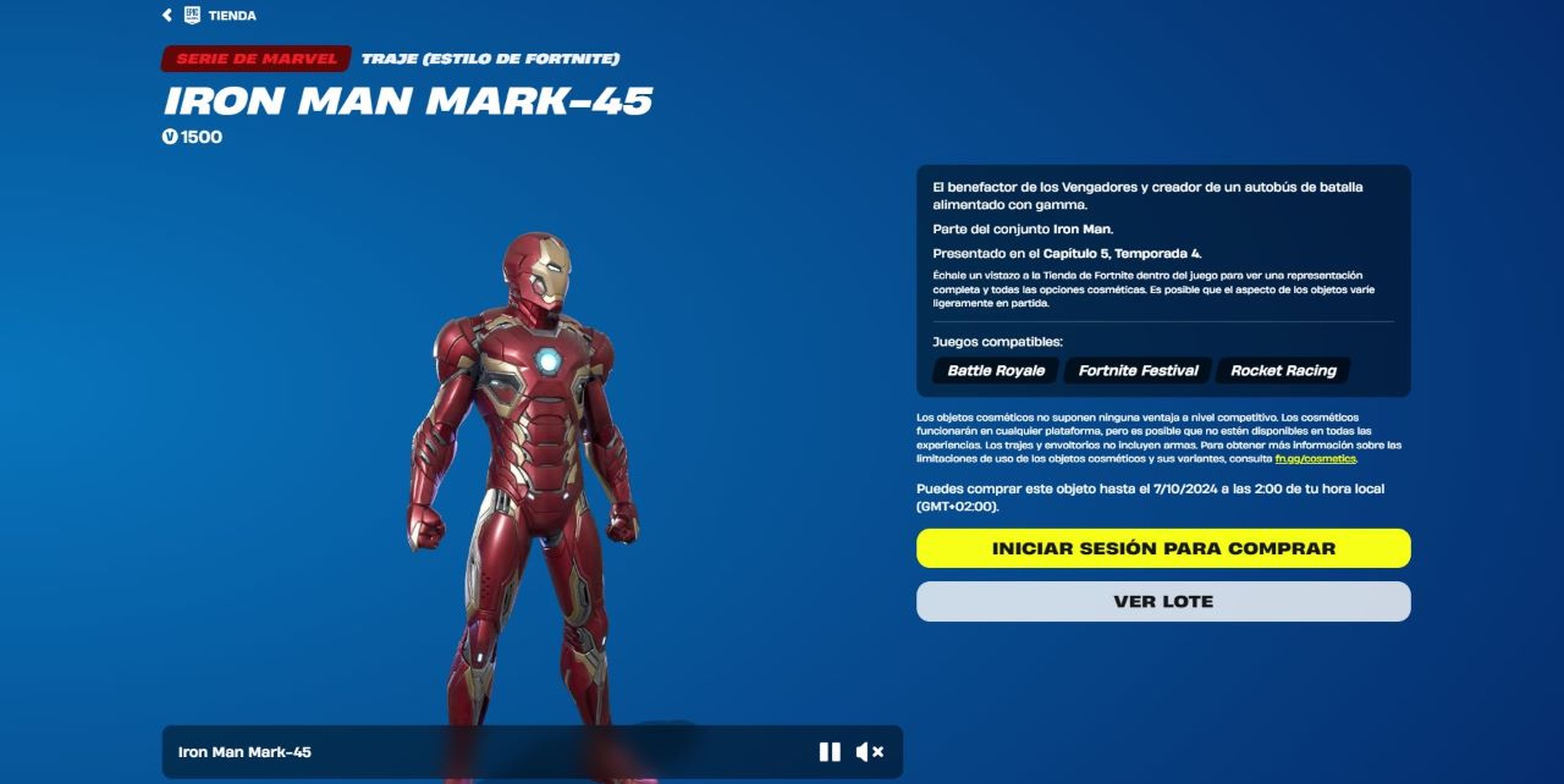 Cómo conseguir la nueva skin de Iron Man Mk 45 en Fortnite