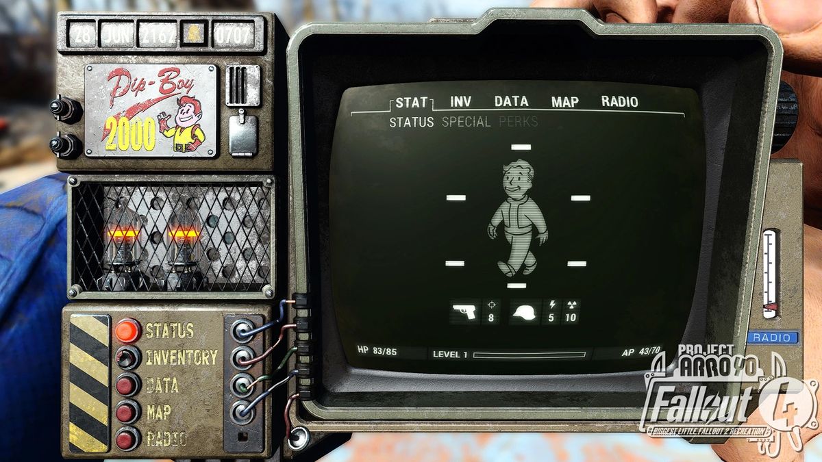 Primer vistazo al Pip-Boy de Fallout 2 en Project Arroyo, el remake fan ...